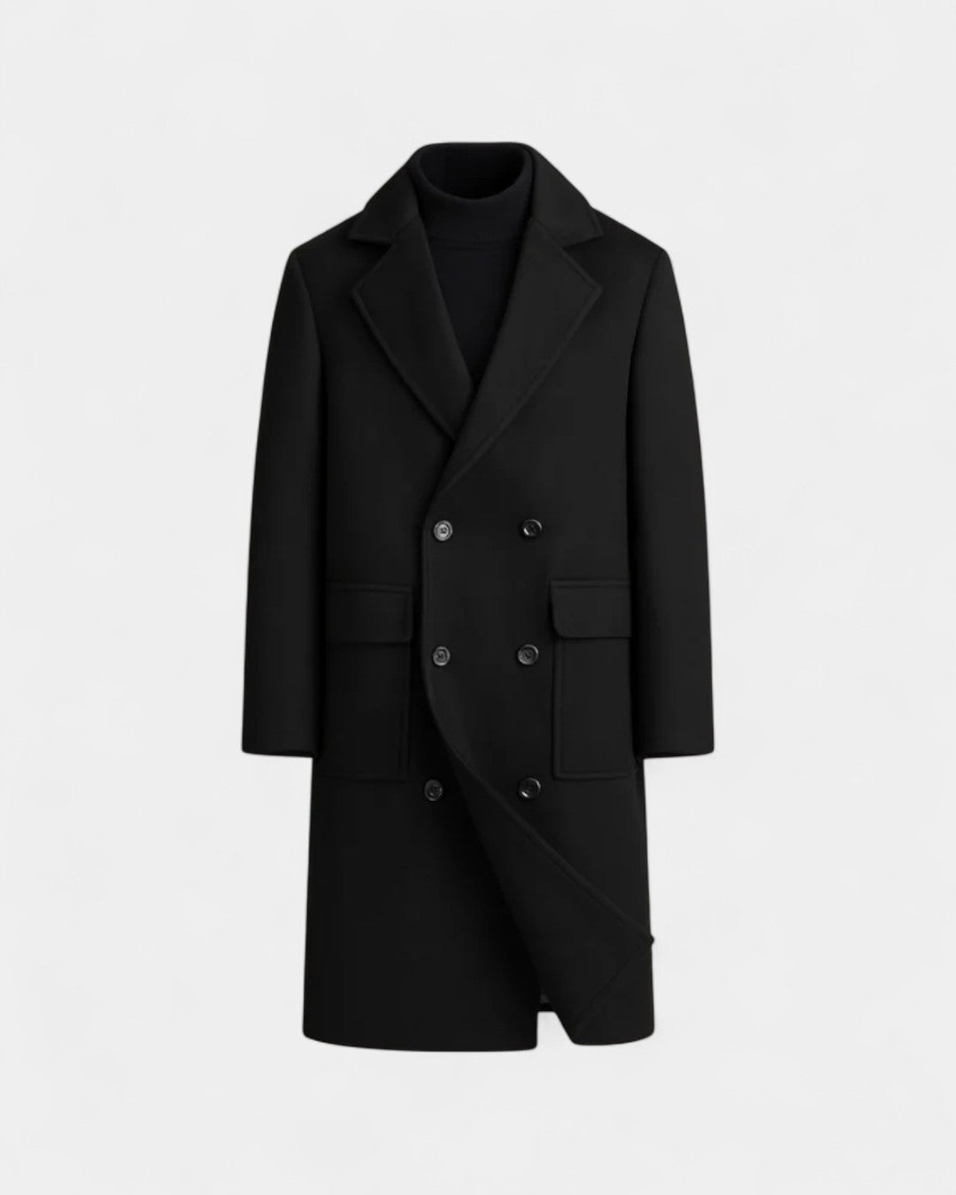 Regency Double-Breasted City Overcoat - Black – Célvare